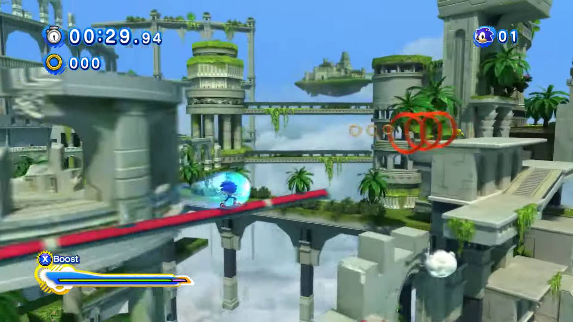 Sonic Generations - Sky Sanctuary Act 2 - Скоростное прохождение (Мировой рекорд) (speedrun) [1080p]