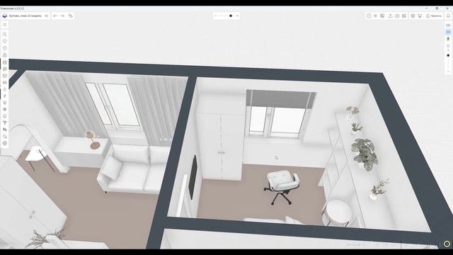 Обзор 3D-планировки трехкомнатной квартиры для семьи с двумя девушками-подростками в Планоплане