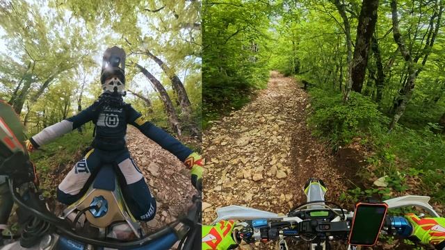 Крутой и долгий спуск в горах Геленджика.