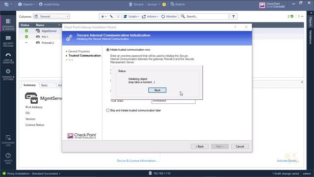 14 Check Point CCSA R80 Security Policies Adding a Second Gatew