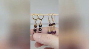 Серьги с натуральным гранатом
