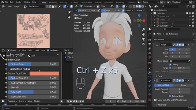 2. Texturing Stylized Character Face - Paint Skin