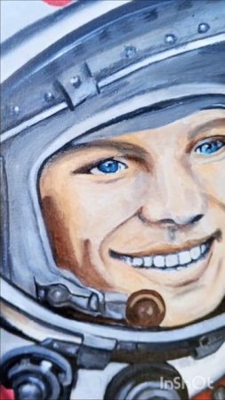 Картина Гагарин размер 40*30 акрил #ручная_работа #art #акр