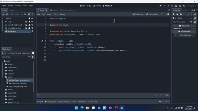 Учебник Godot 4 - Космический стрелок с использованием компонентов - P12 статистика игры и счет