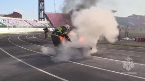 Окончание первого дня соревнований ПСС-2025 - детская стометровка и пожарная эстафета