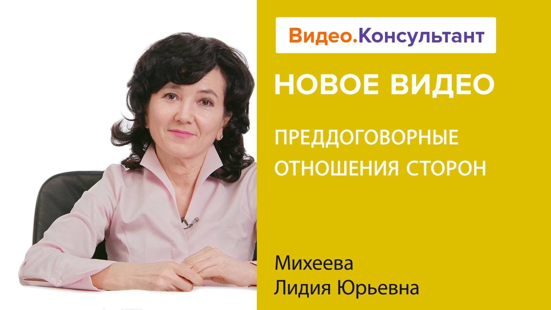 Преддоговорные отношения сторон | Смотрите семинар на Видео.Консультант