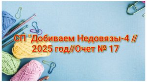 СП "Добиваем Недовязы-4 //2025 год//Очет № 17 // Организатор СП  Марина Стогова
