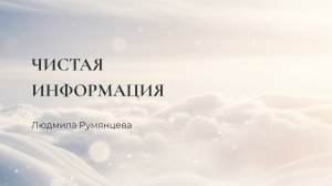 Чистая информация / Людмила Румянцева