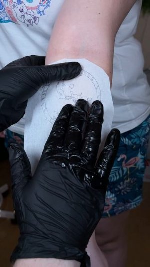 🔊 ASMR тату процесс перевода трансфера и плюс результат работы