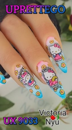 #hellokitty #nails #stampingnailart #naildesign #stampingplates #uprettego #victorianyu #nailart