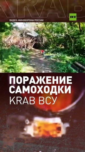 Кадры уничтожения САУ Krab ВСУ расчётом FPV-дрона