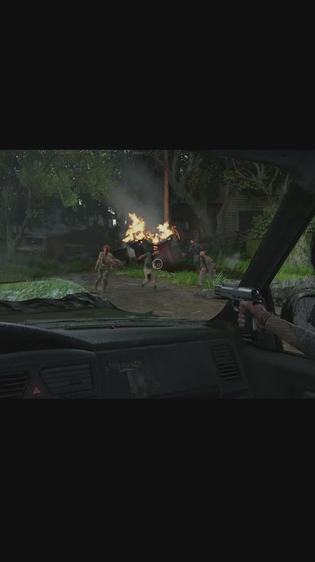 Перестрелка в машине и побег от зомби ☣ The Last of Us Part 2 ☣ #Short #TheLastofUs