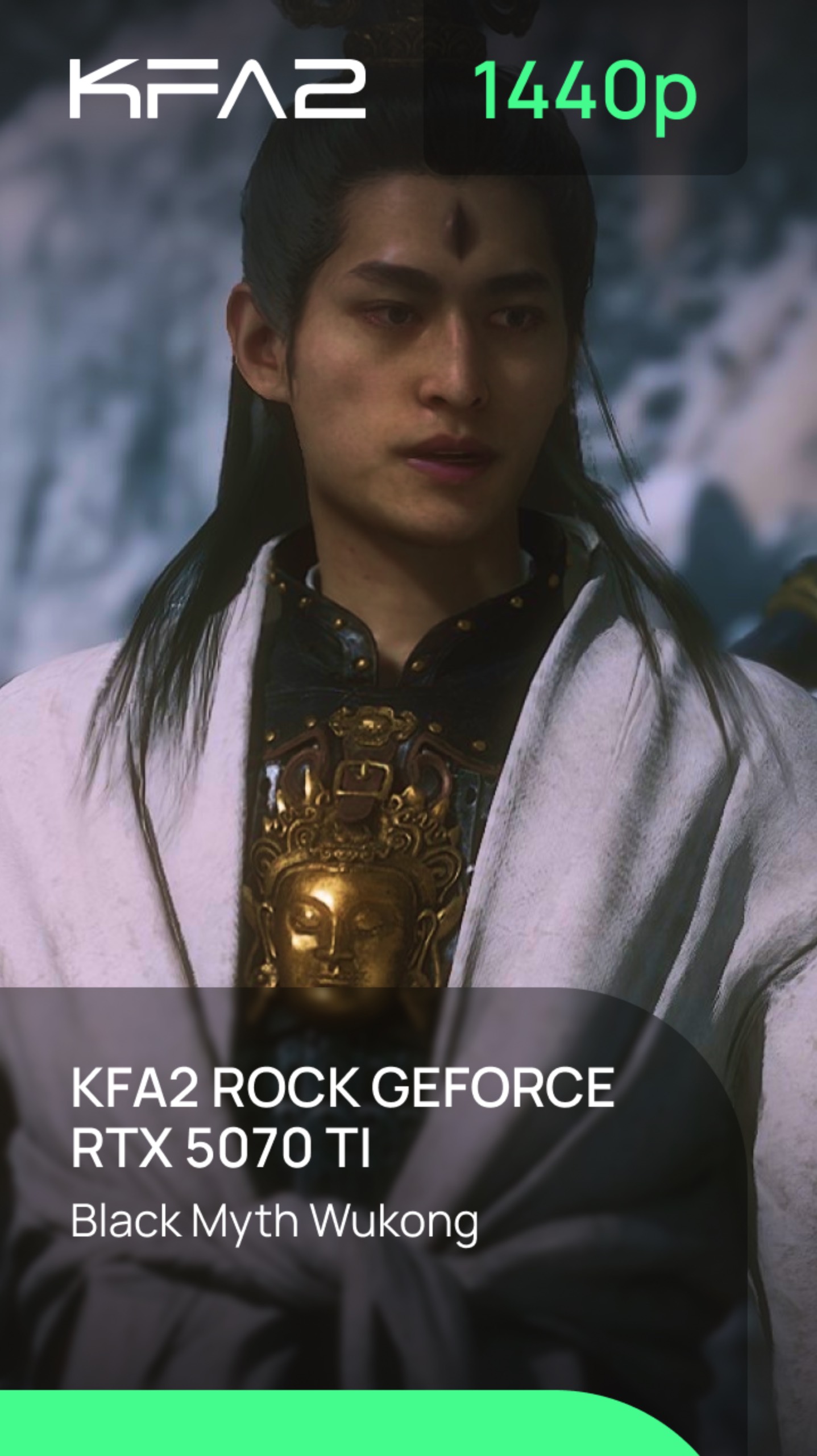 Тест видеокарты KFA2 ROCK GeForce RTX 5070 Ti Black |Black Myth Wukong| 1440p (2K) разрешение