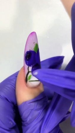 💜Мастер-класс черничного маникюра на миндальных формах
