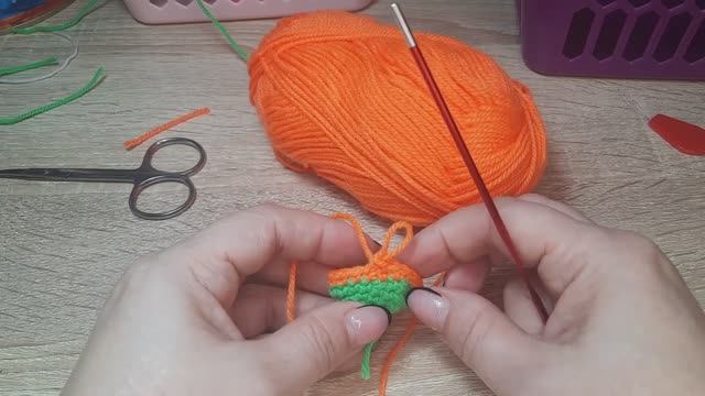 ✅️ Смена нити другого цвета при круговом вязании крючком без ступеньки