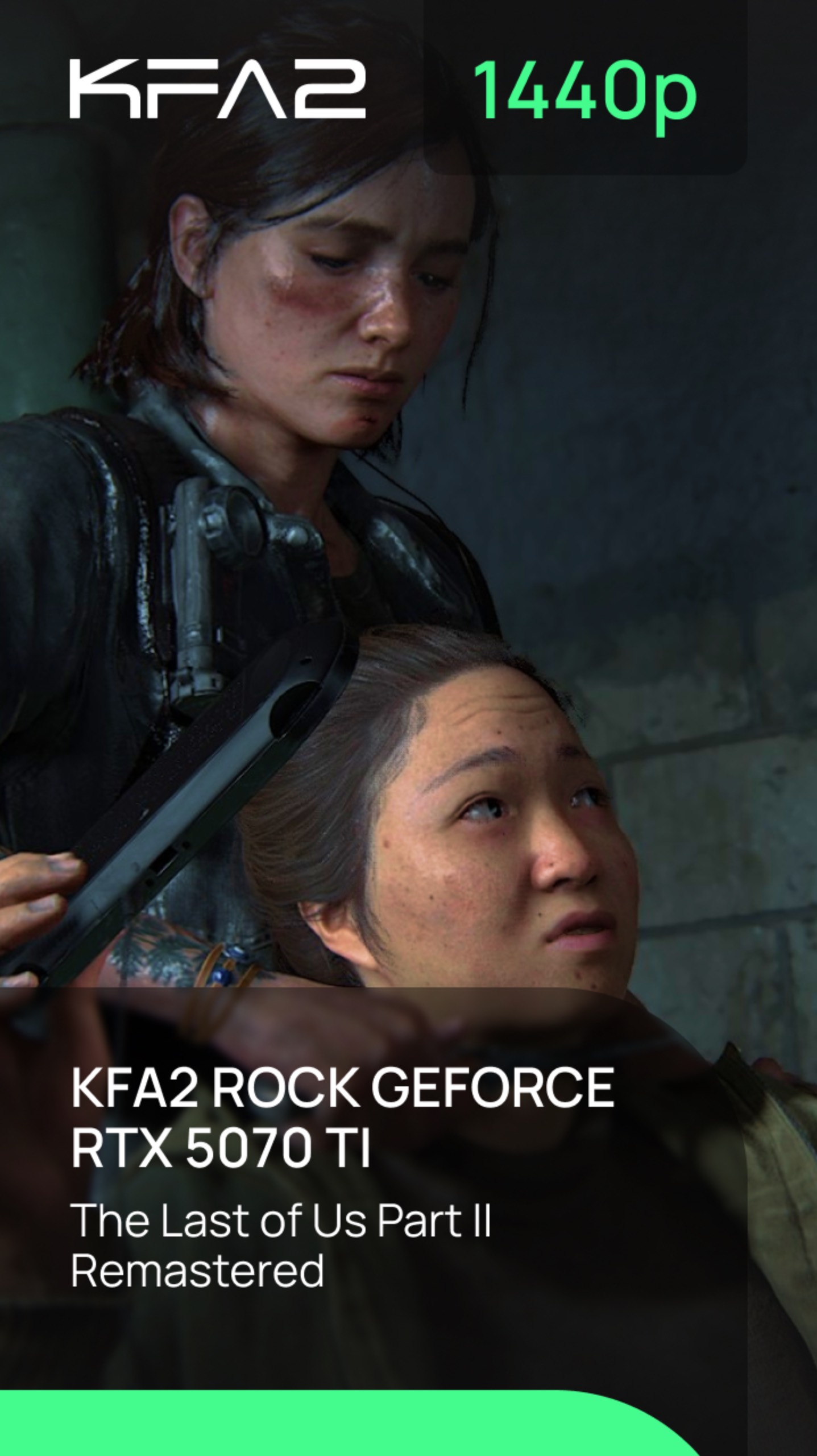 Тест видеокарты KFA2 ROCK GeForce RTX 5070 Ti Black | The Last of Us Part II Remastered | 1440p (2K)