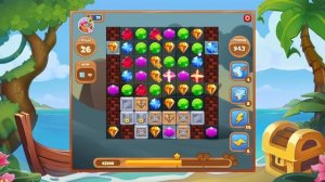 Как пройти уровень 943 игры Сокровища Пиратов