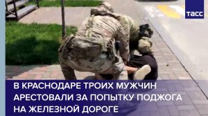 В Краснодаре троих мужчин арестовали за попытку поджога на железной дороге