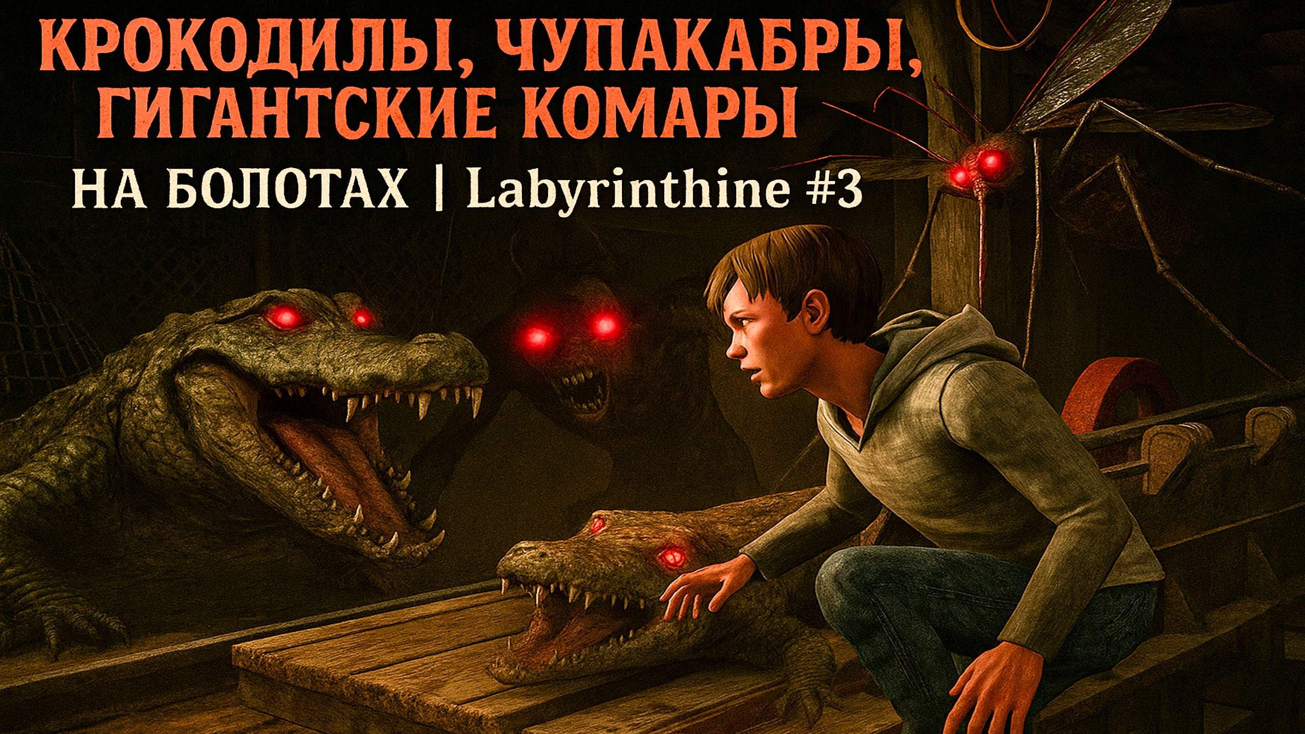 КРОКОДИЛЫ, ЧУПАКАБРЫ, ГИГАНТСКИЕ КОМАРЫ  - НА БОЛОТАХ | Labyrinthine #3— Кооперативный Хоррор