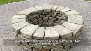 Примеры готовых работ с природным камнем "Очаг" и его упаковка для транспортировки