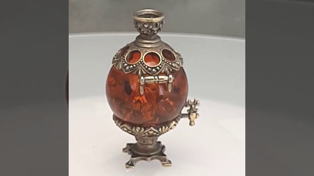 Статуэтка с янтарем Купеческий самовар