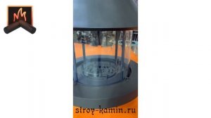 Подвесной камин на дровах AVES 21 КАТАНИЯ для дома, с защитными стеклами, от мастеров Строй-Камин