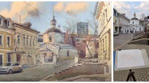 20250329 Лыщиков переулок. Москва. Натурный этюд, акварель