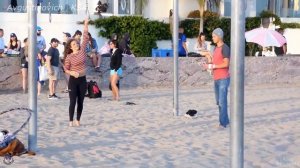 A Graceful Girl enjoy Gymnastics. So much fun at Muscle Beach