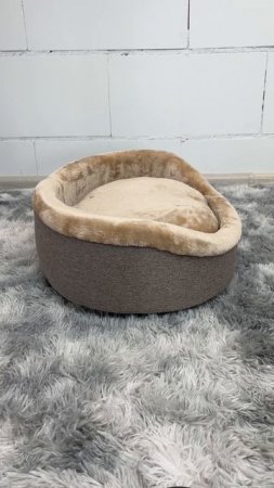 Лежанка ЛОФТ ЧИЛЛ рогожка мех БЕЖЕВЫЙ Rich Breed