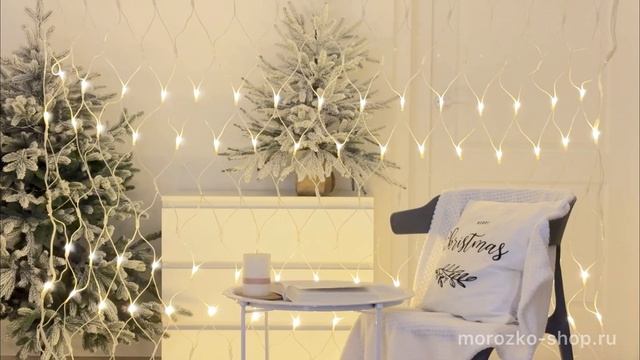 Светодиодная гирлянда Сетка 2*1.5 м, 192 желтых LED ламп, прозрачный ПВХ, RL-N2*1.5-CT/Y