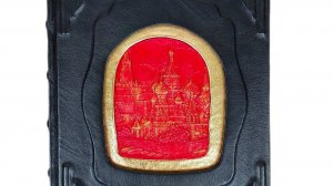 Подарочная книга-альбом "Москва" на китайском языке в коже черного цвета