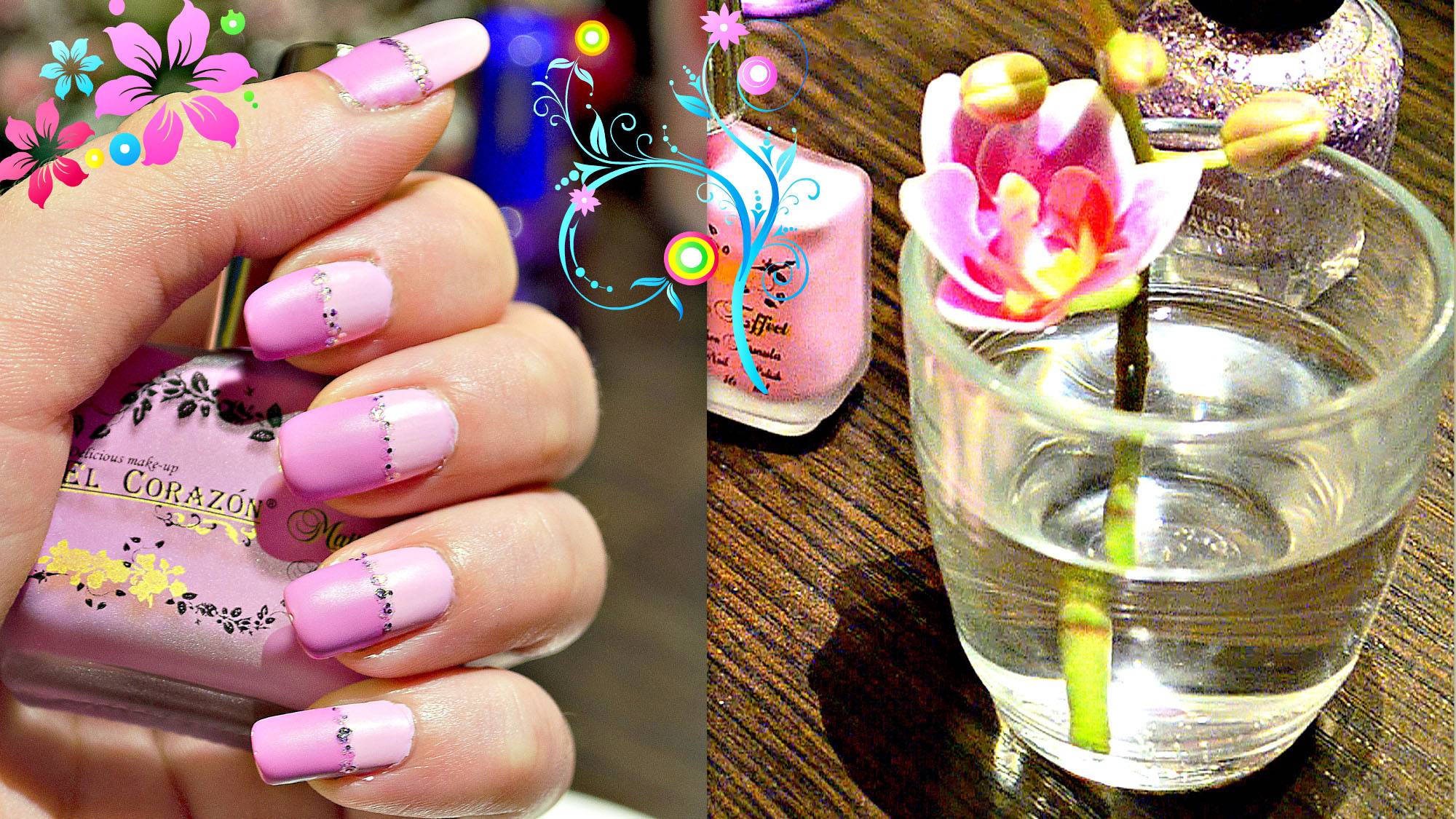 Идея нежного маникюра с лаками  El corazon и SallyHansen 2015