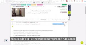 Подача заявки на участие в торгах на электронной площадке РАД
