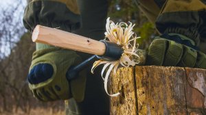 Сделал супер молот в лесу  подручными средствами