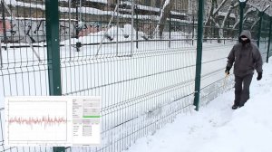 Тестирование "ТРЕЗОР-В04". Обнаружение перепиливания прутьев заграждения ножовкой по металлу