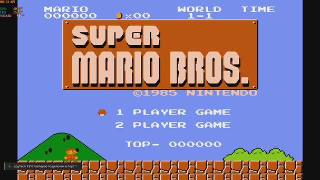 [NES] Super Mario Bros. (1985) [RetroArch - ядро Nintendo - NES / Famicom (Nestopia)]