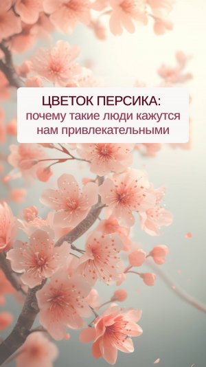 Цветок Персика: почему такие люди кажутся нам привлекательными