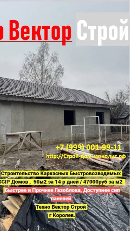 Строительство Каркасных Домов СКИП / SCIP  от 14 дней |  г. Королев, Мытищи, Щелково.