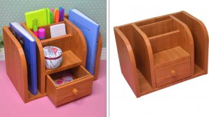 Мастерим своими руками из картона 📦 Самодельный настольный органайзер под дерево