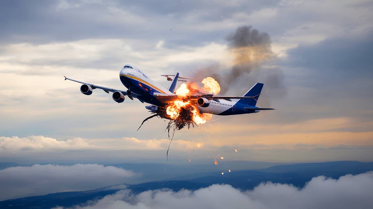 Крушения самолётов в небе. Авиакатастрофы. Самолеты.