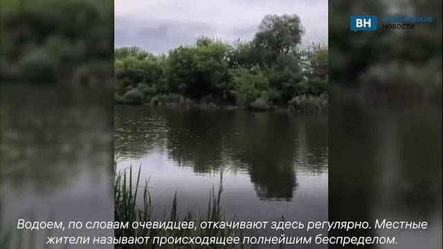 Неизвестные откачивают воду с помощью насосов из воронежского озера
