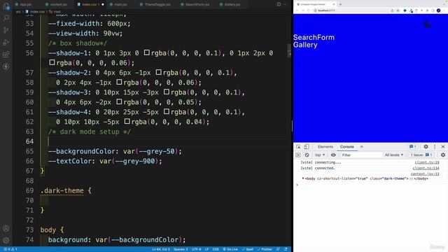 7. Dark Theme - CSS