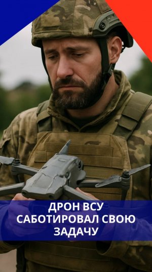 Дрон ВСУ вылетел, чтобы атаковать позиции России, но тут что-то пошло не так. Посмотрите, это смешно