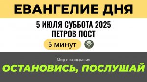 5 июля суббота Евангелие дня (5 минут)  2025 с толкованием #евангелие