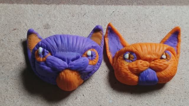 Как слепить кота оригами из пластилина и полимерной глины. #коты #хобби #лепка #тренды