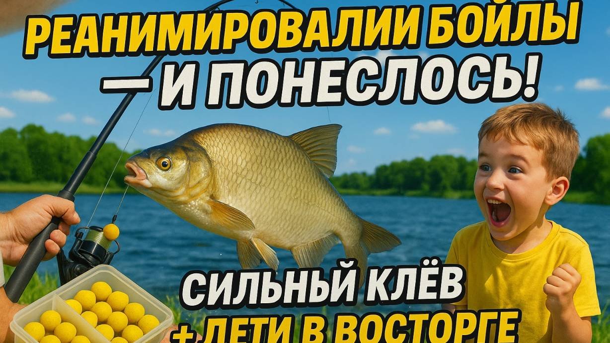 Реанимировали бойлы — и понеслось! Сильный клёв + дети в восторге!