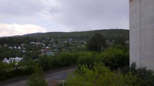 Overcast. Drizzling rain. View from the heights