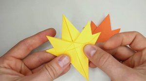Кленовый лист из бумаги, поделка оригами своими руками 🍁