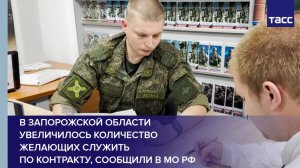 В Запорожской области увеличилось количество желающих служить по контракту, сообщили в МО РФ