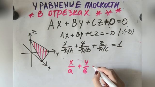 Про уравнение плоскости в отрезках